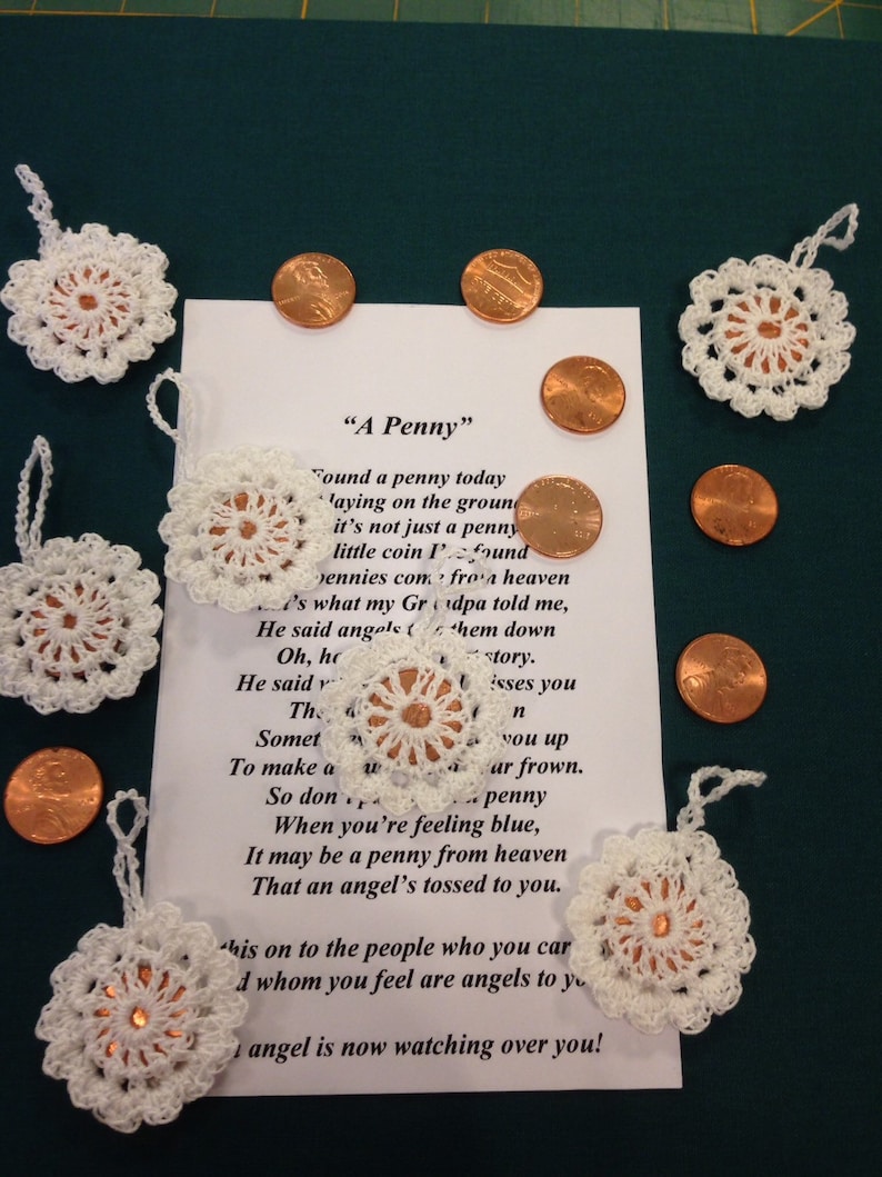 Lucky Penny Baby Ornament Crochet Birth Penny Crochet Angel - Etsy Norway
