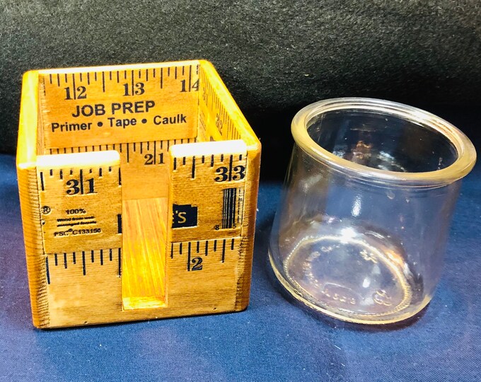 Yardstick Orts Holder....handmade Ruler Container...needlework Holder ...