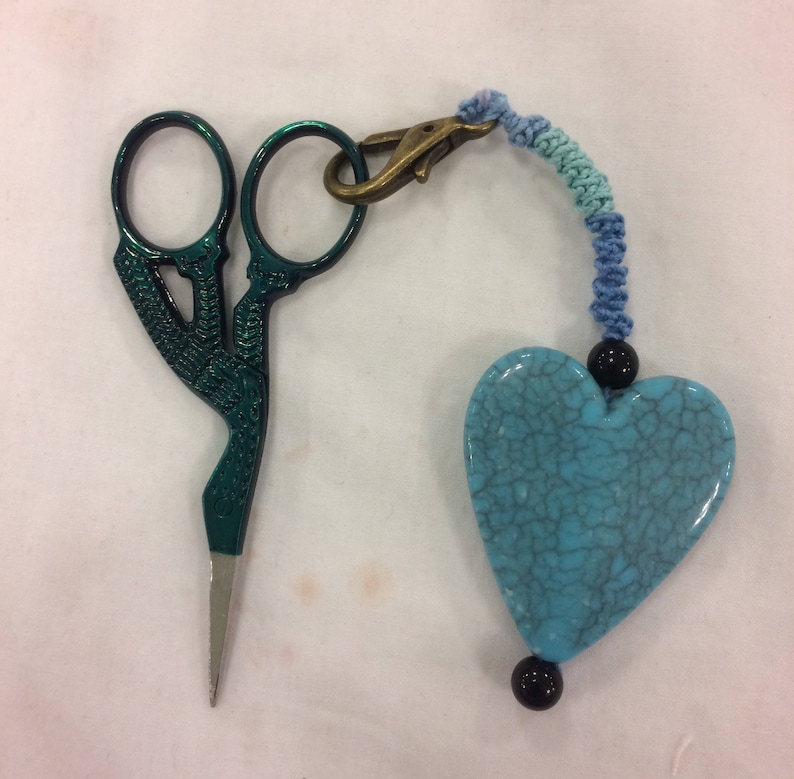 Heart Scissor Fob Dangle....scissor Fob...acrylic Heart Scissor Fob ...