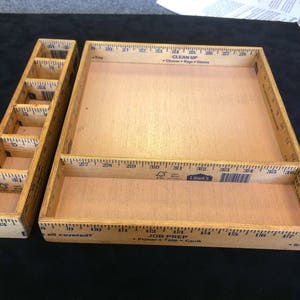 Yardstick Ruler Boxes..(set 5)...handmade Ruler Boxes...yardstick Trays ...