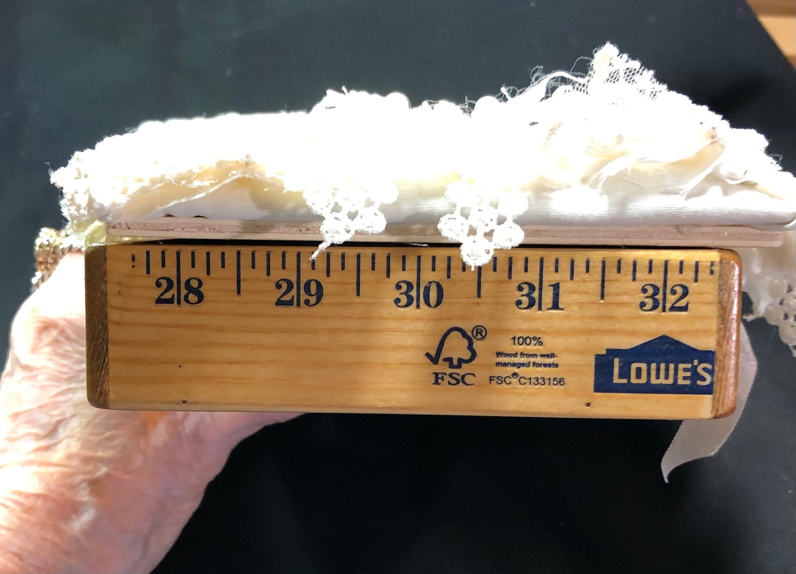 Shabby Chic Yardstick Ruler Box...lace Top...handmade Ruler | Etsy