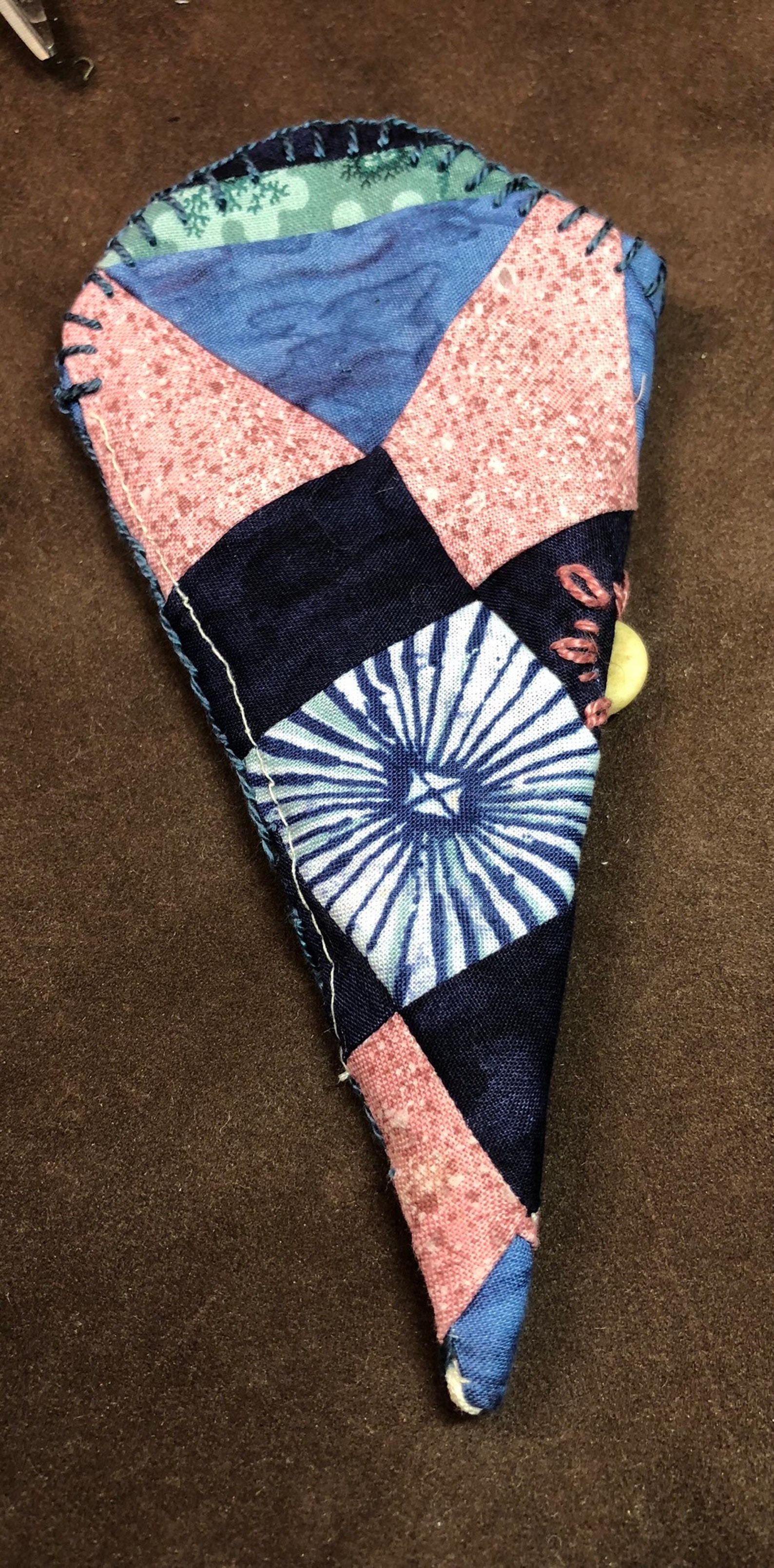 Quilted Scissor Case ...vintage Buttons... Crazy Quilted Scissor Case ...