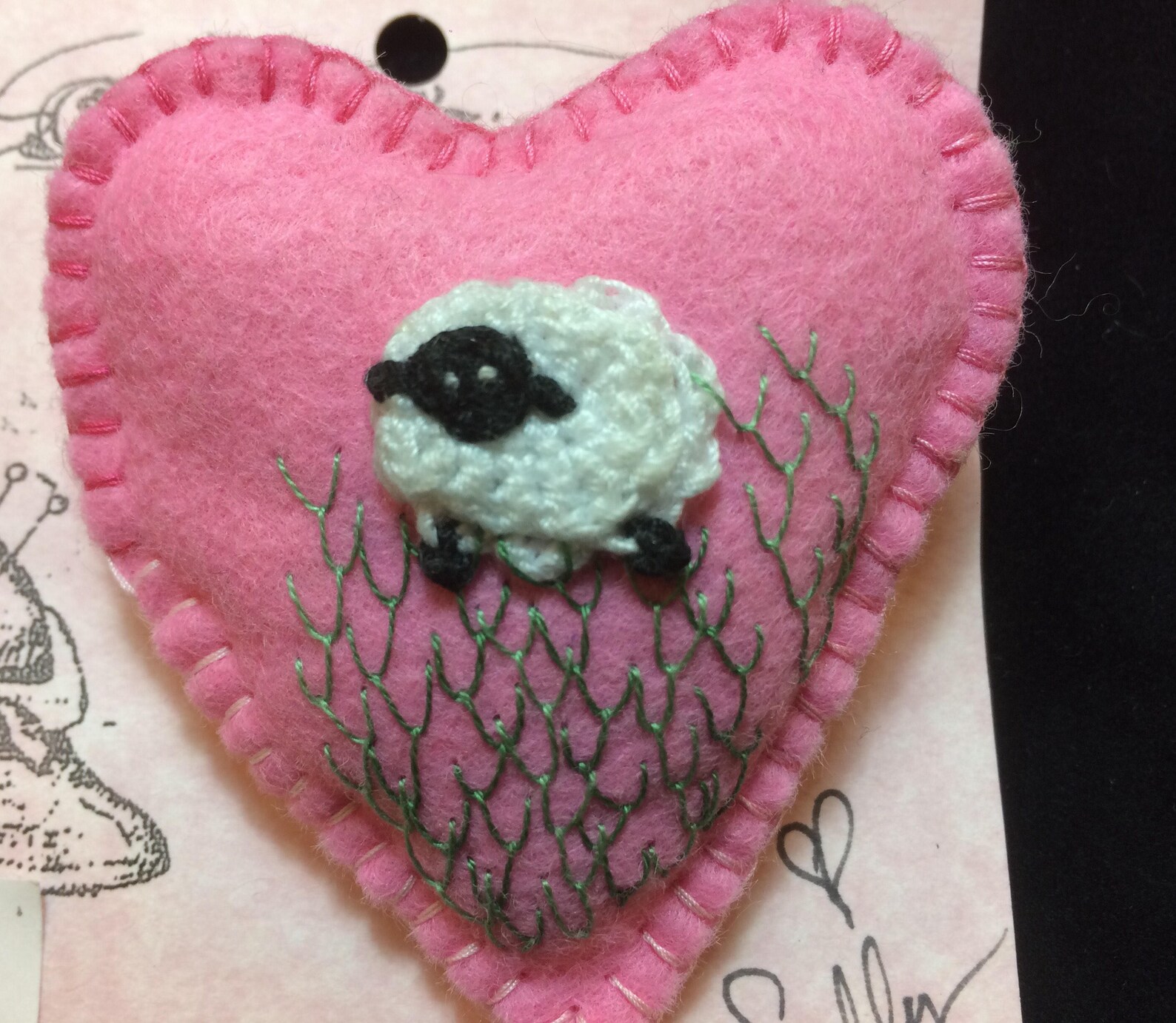 Hand Made Wool Felt Pin..heart Shaped Wool Felt Pin..wooly | Etsy