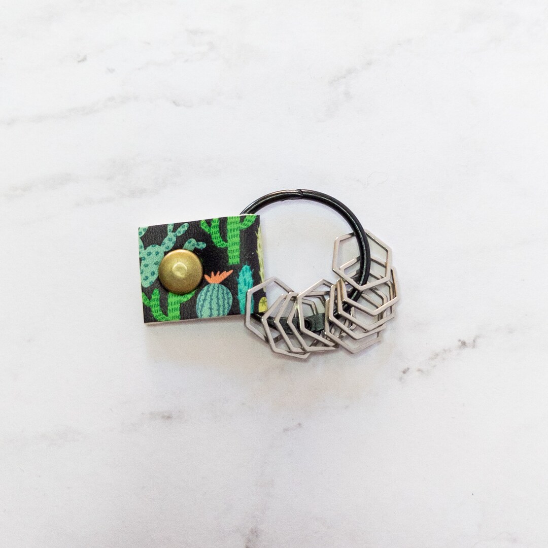 Stitch Marker Keeper - Black Cactus - Gift for Knitter, Knitting ...