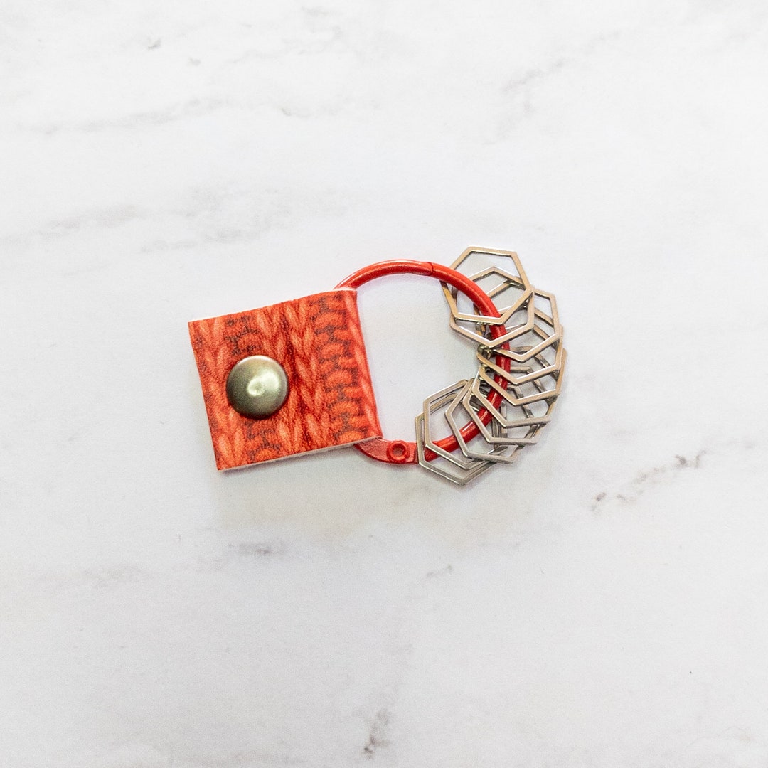 Stitch Marker Keeper - Red Knit - Gift for Knitter, Knitting Notions ...