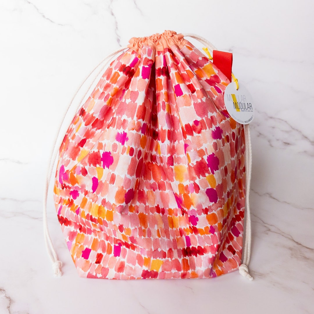 Large Project Bag Pink Paint Swatches Knitting Accessories, Knitting ...