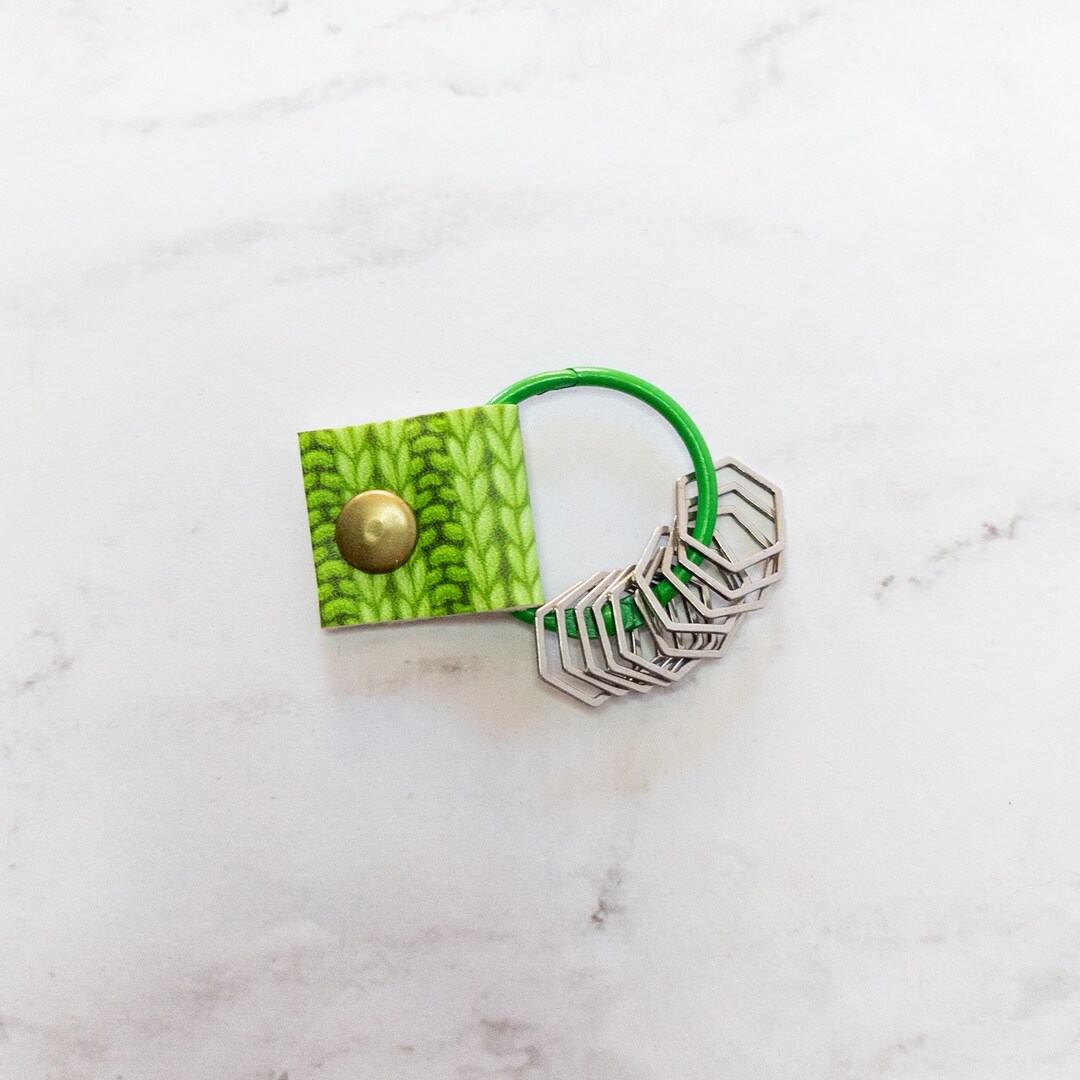 Stitch Marker Keeper - Lime Knit - Gift for Knitter, Knitting Notions ...