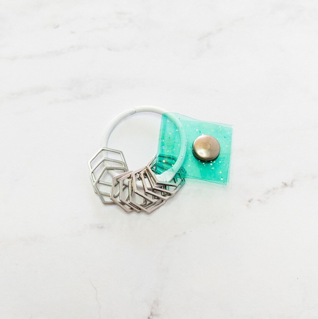 Stitch Marker Keeper - Mint Sparkle Jelly - Gift for Knitter, Knitting ...