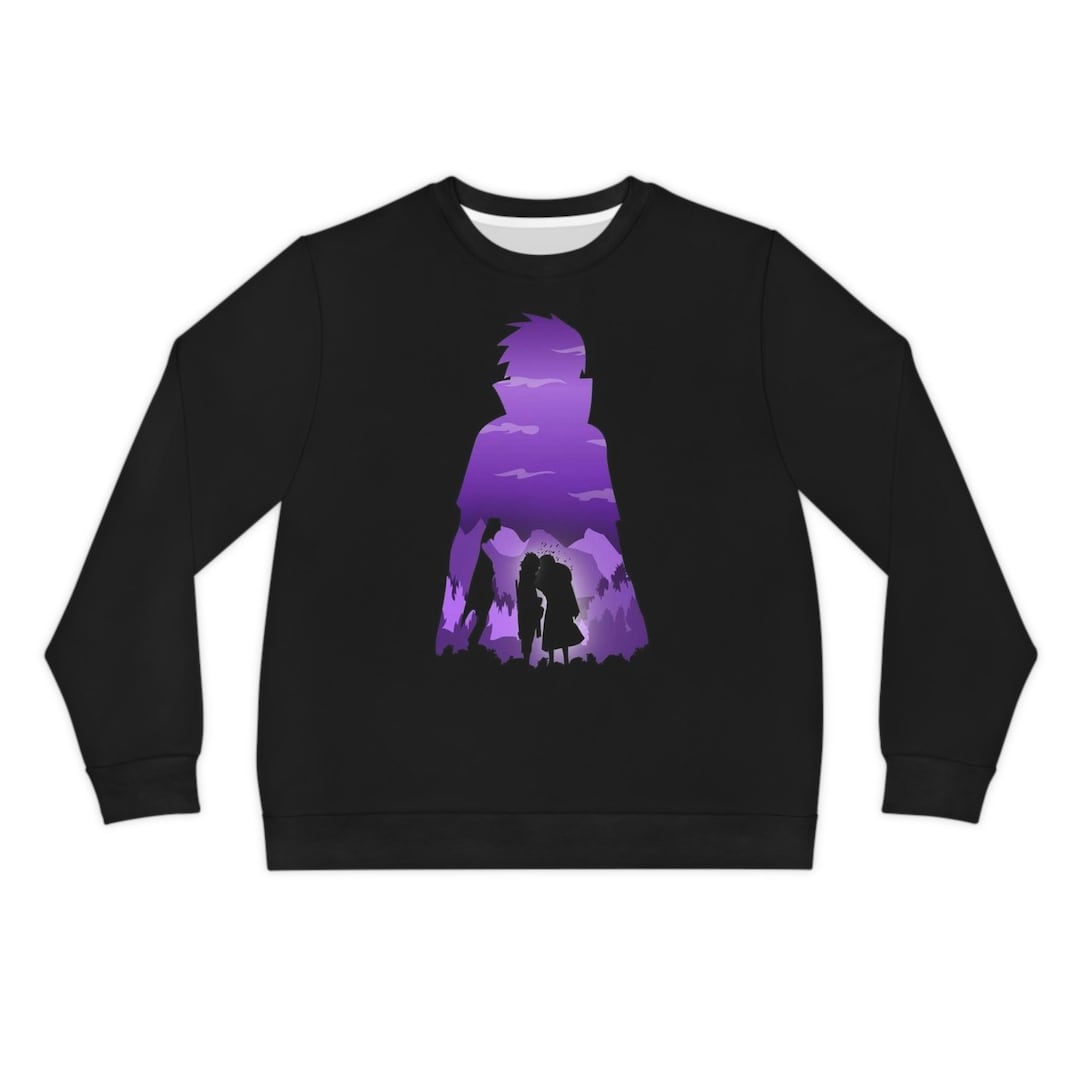 Sasuke Uchiha Silhouette Lightweight Sweatshirt, Naruto Shippuden Anime ...