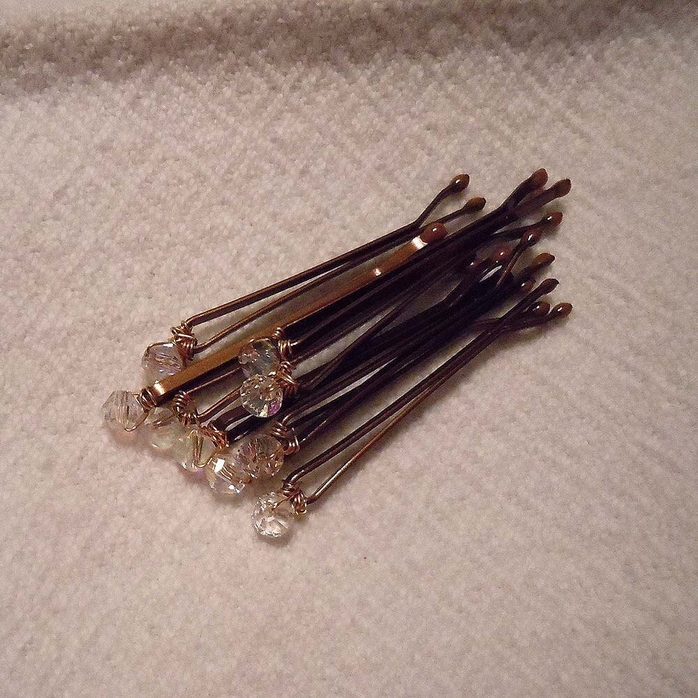 Crystal Tipped Bobbie Pins Bobby Pins - Etsy
