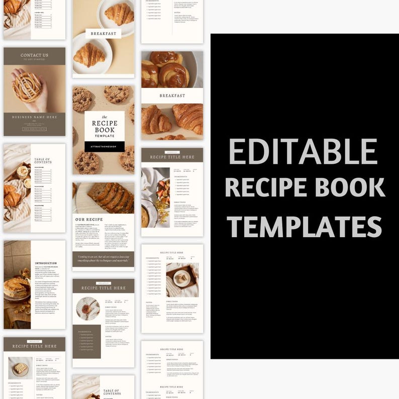 Recipe Book Template (editable in Canva) With MRR #recipebooktemplate # ...