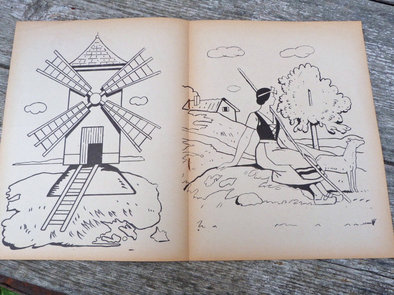 Vintage Antique 1930/ 1950s Coloring Book - Etsy