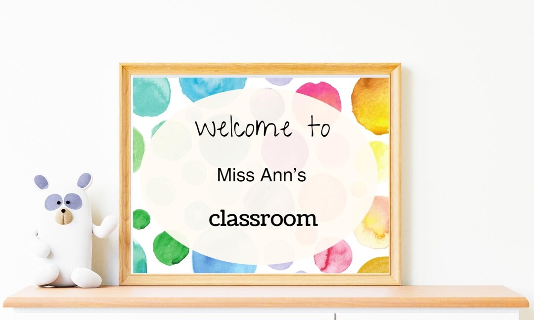 Teacher Door Hanger Printable Teacher Name Door Sign for School ...