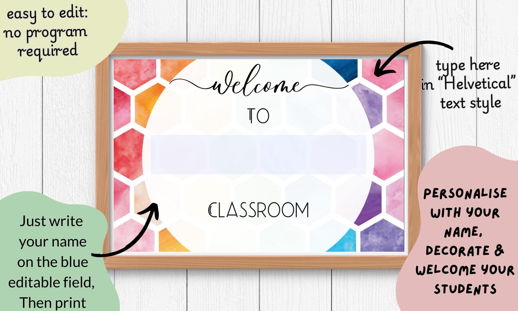 Classroom Door Sign Classroom Decor Welcome Back to School Sign ...