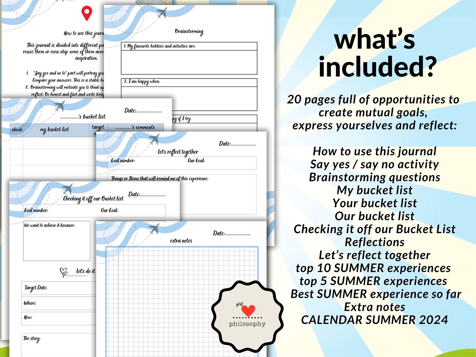 Bucket List for Couples Summer 2024 Journal Printable Editable Fillable ...