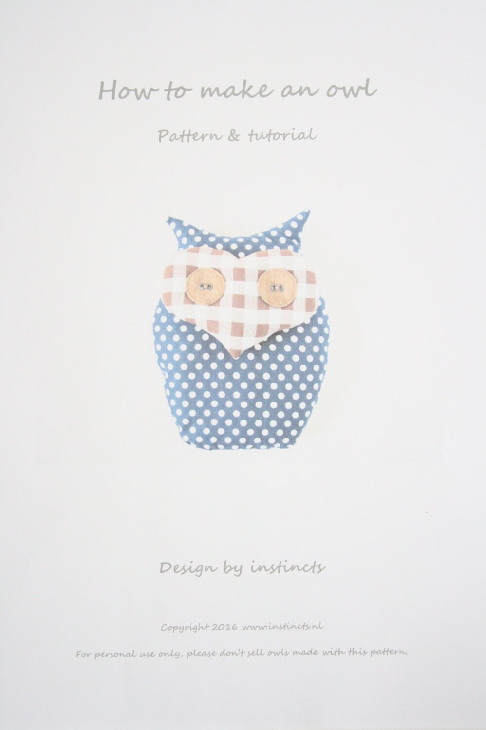 How to Make an Owl Pattern and Tutorial PDF - Etsy