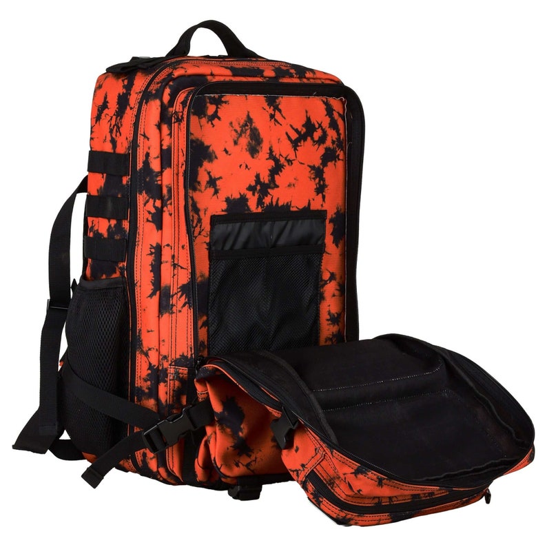 45L Red Marble Backpack W/cup Holder School Backpack Gym Sports Bag ...