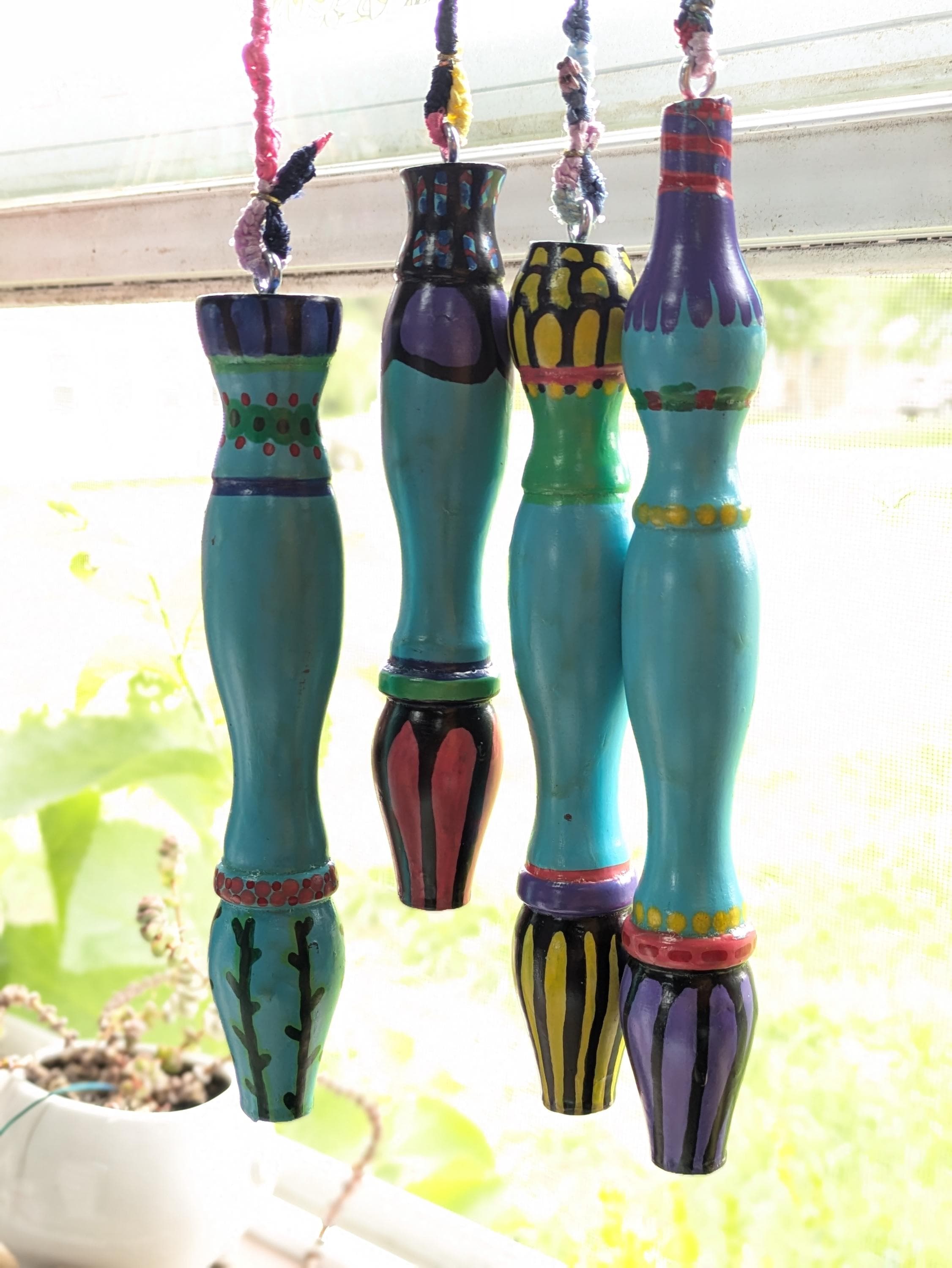 Rustic Reclaimed Wood Hand Painted Bohemian Wind Chime - Etsy