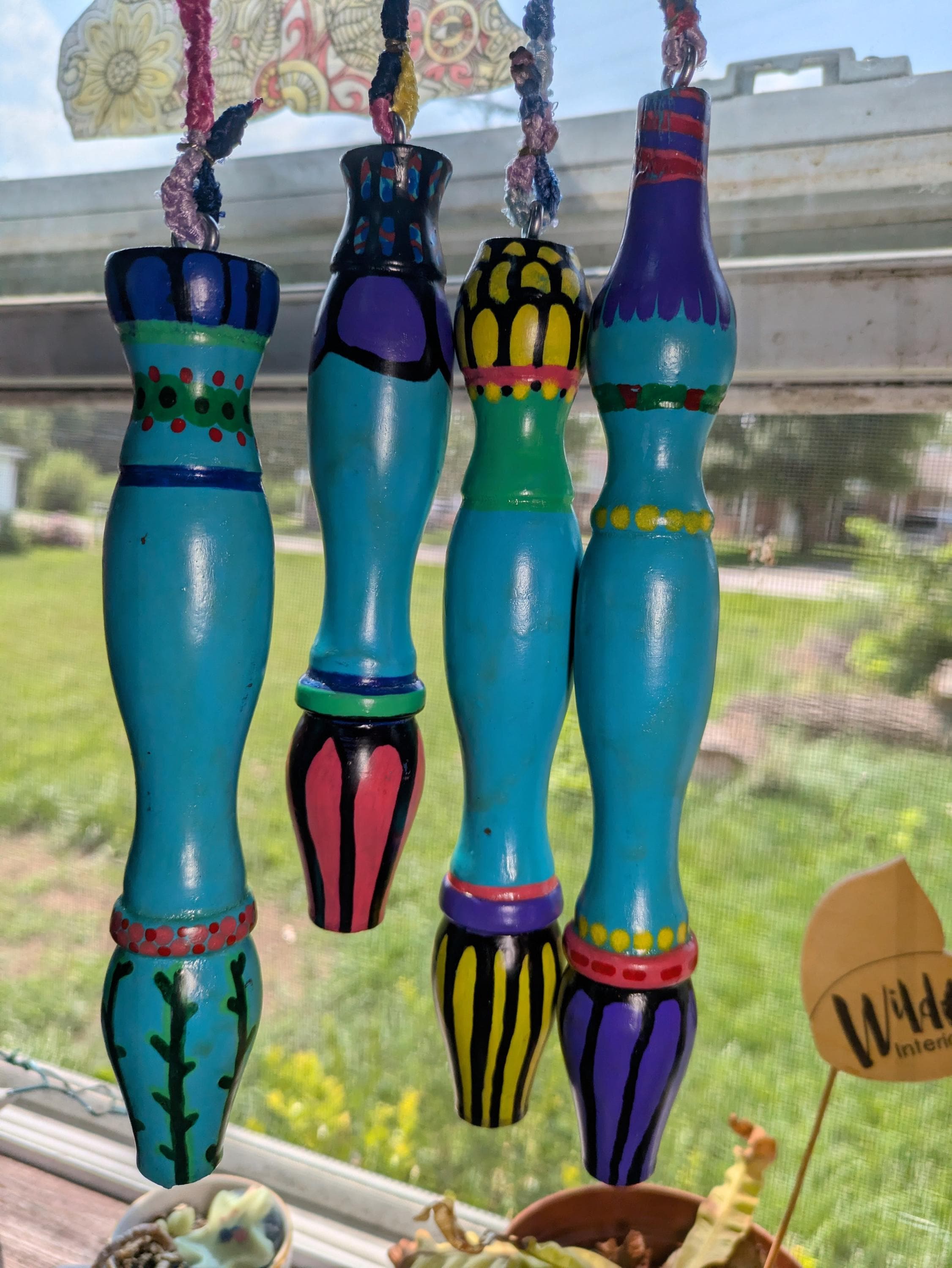 Rustic Reclaimed Wood Hand Painted Bohemian Wind Chime - Etsy