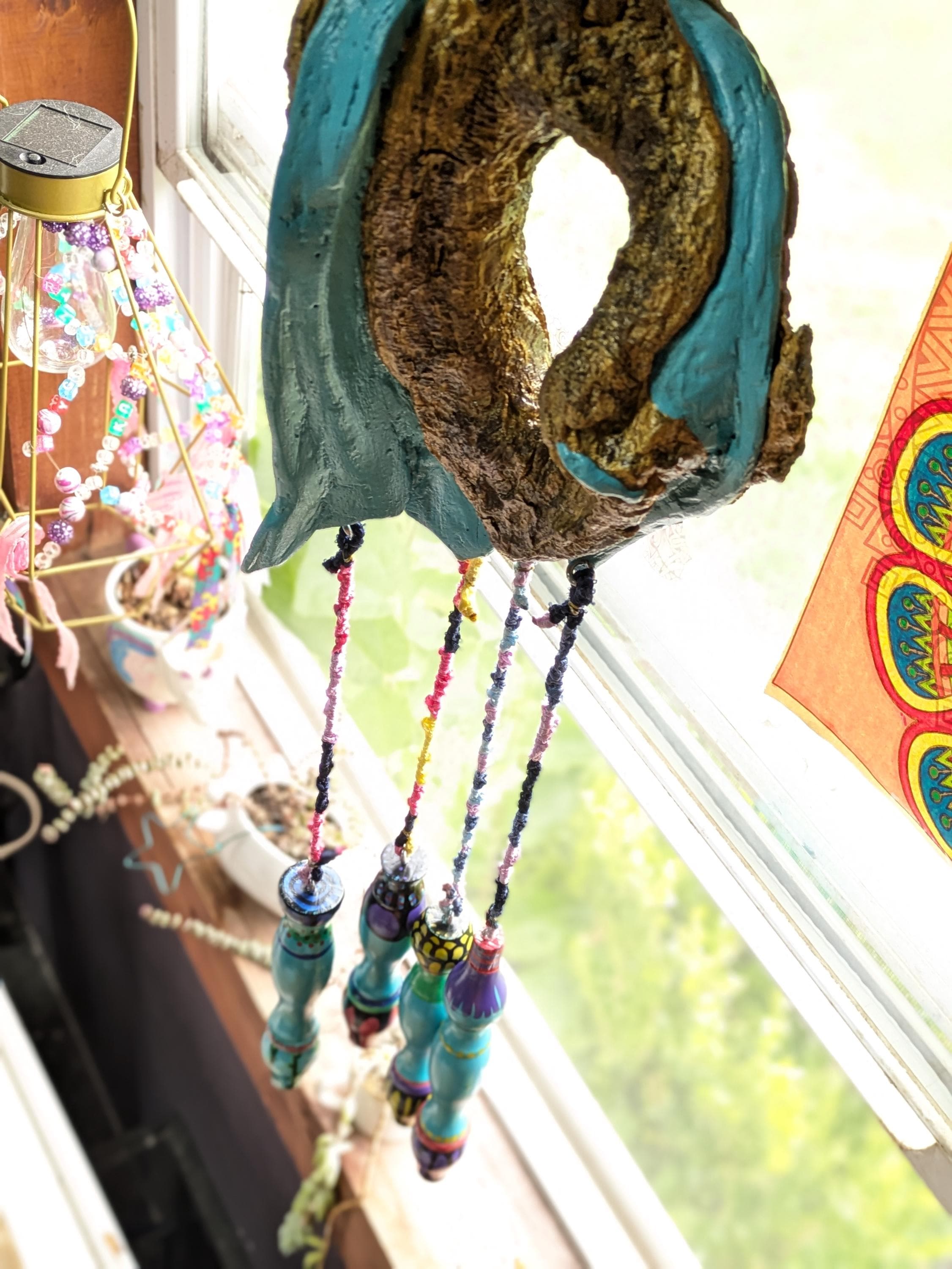 Rustic Reclaimed Wood Hand Painted Bohemian Wind Chime - Etsy