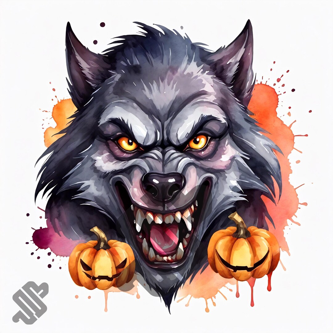 Werewolf, Vibrant Watercolor, Perfect for Halloween Designs, High ...