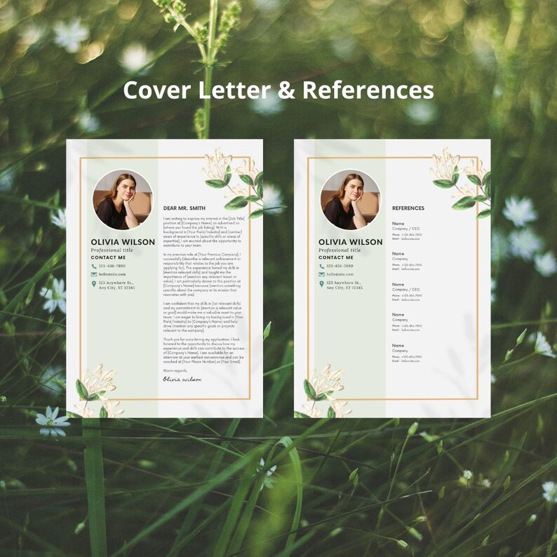Resume Template With Photo, Resume and Cover Letter Template, Resume ...