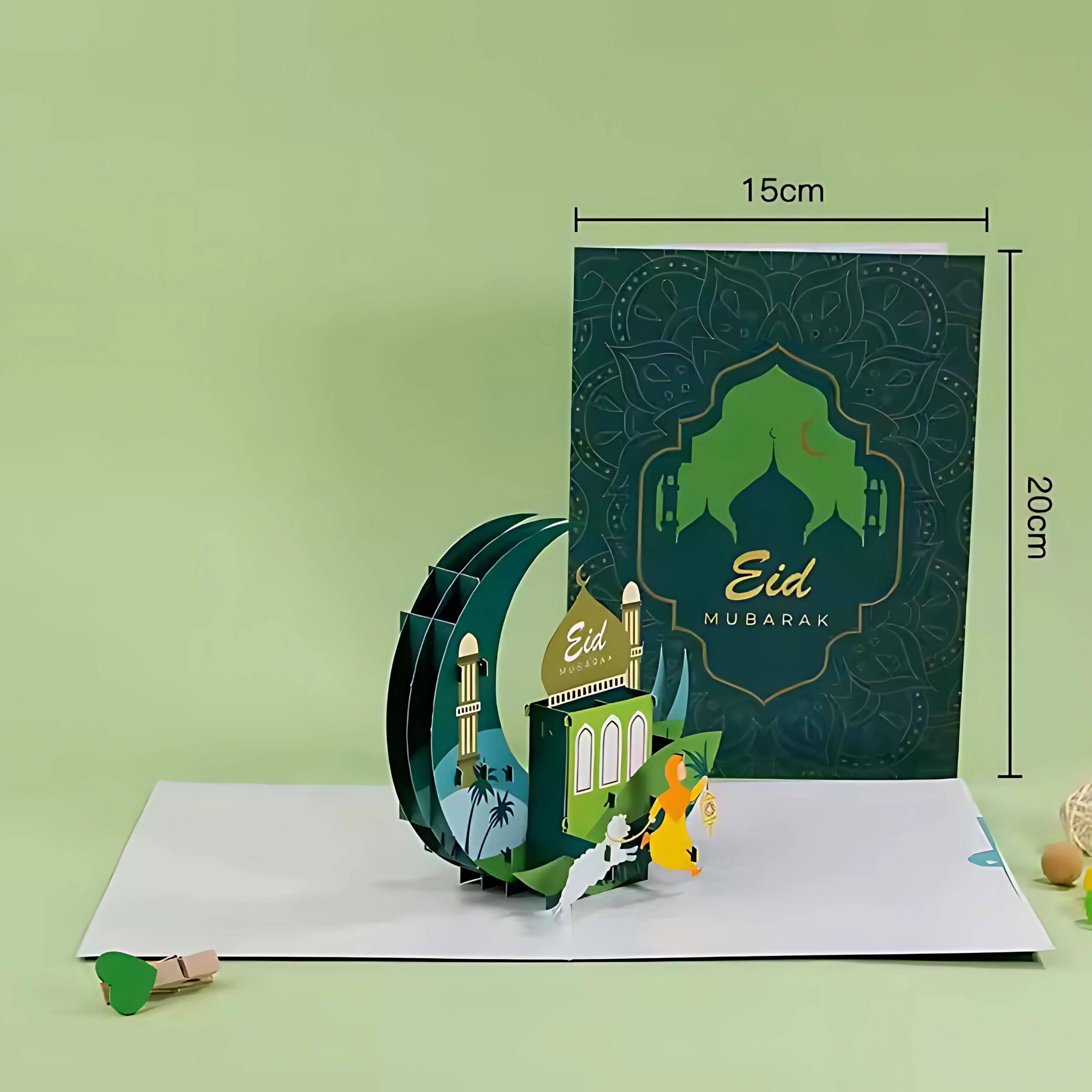Ramadan 3D Pop up Card Eid Card Greeting Card With Moon and Mosques Pop ...