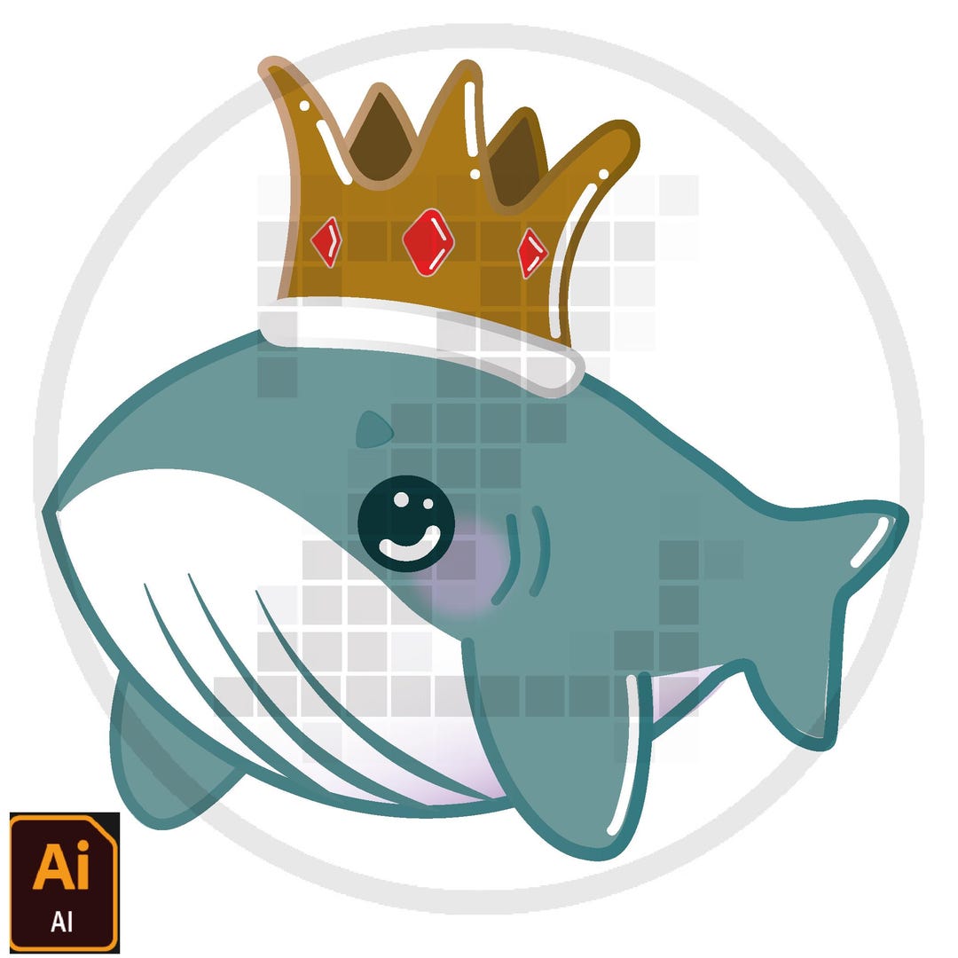 Vectorized King Whale (PNG, Illustrator, Ai, SVG, EPS) - Etsy