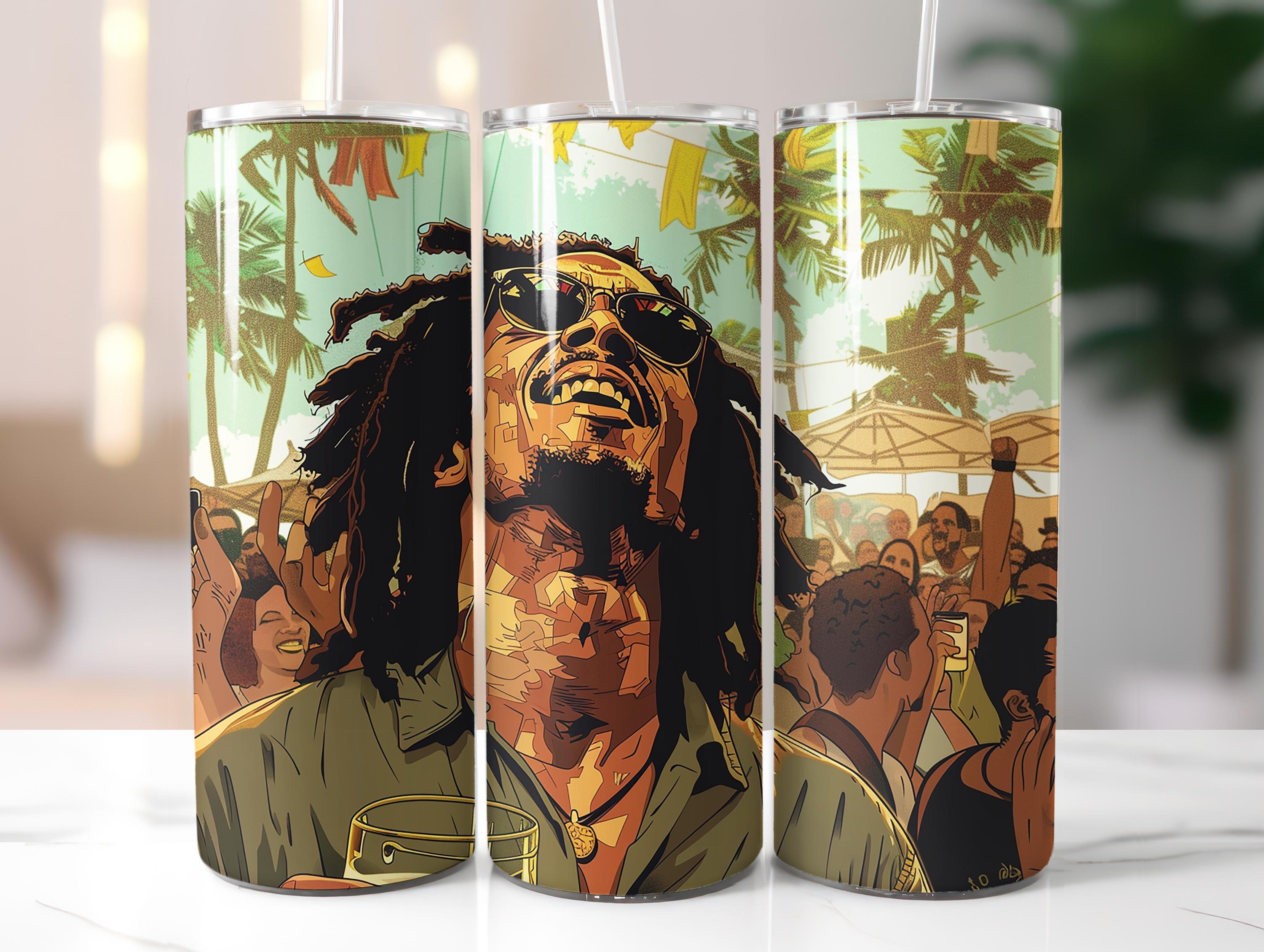 Bob Marley Tumbler Wrap, Bob Marley Sublimation Design for Digital ...