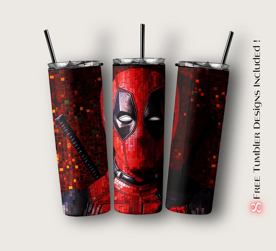 Deadpool Tumbler Wrap, Marvel Sublimation Design for Digital Download ...