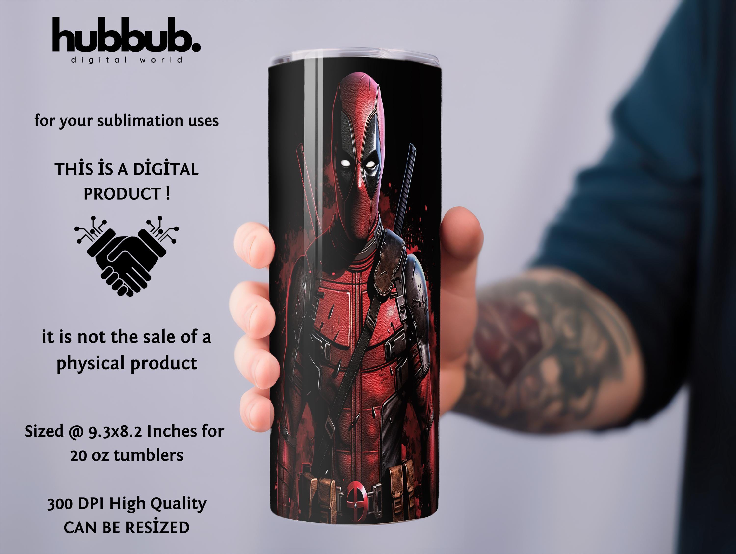 Deadpool Tumbler Wrap, Marvel Sublimation Design for Digital Download ...