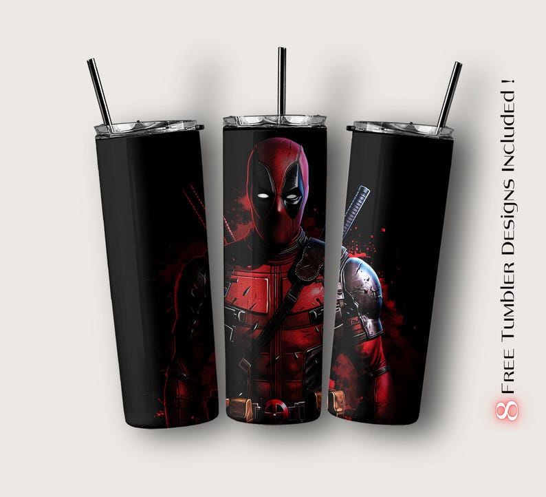 Deadpool Tumbler Wrap, Marvel Sublimation Design for Digital Download ...