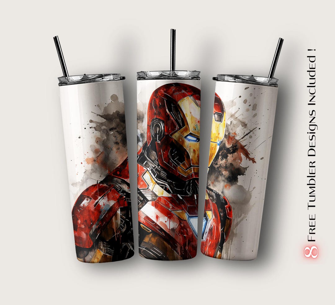 Iron Man Tumbler Wrap, Marvel Sublimation Design for Digital Download ...