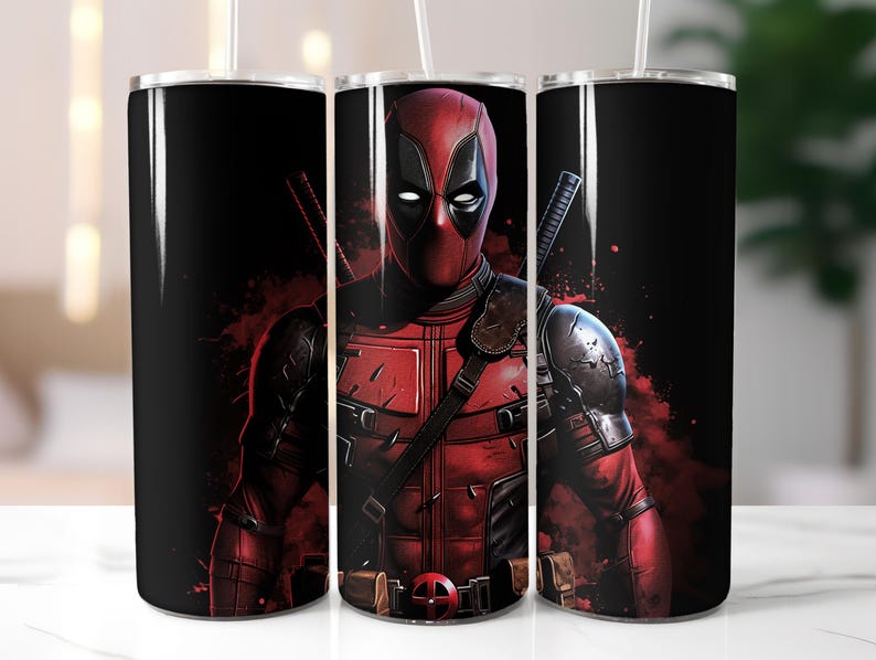 Deadpool Tumbler Wrap, Marvel Sublimation Design for Digital Download ...
