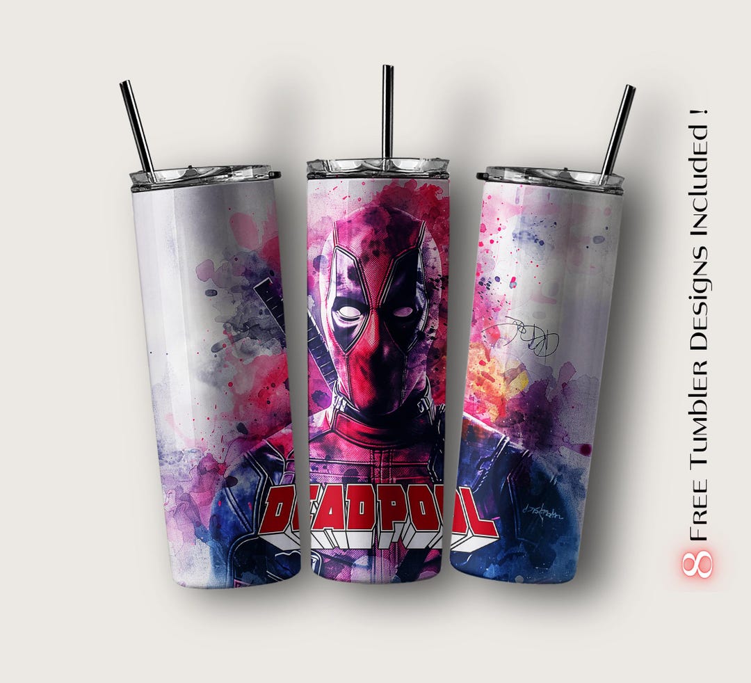 Deadpool Tumbler Wrap, Marvel Sublimation Design for Digital Download ...