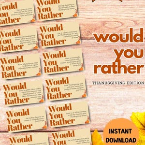 Thanksgiving Would You Rather Questions Family-friendly Game Fall ...