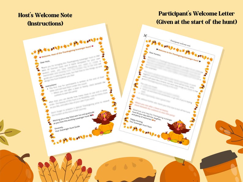 Thanksgiving Scavenger Hunt Clues Treasure Hunt Thanksgiving Theme for ...