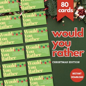 Christmas Would You Rather Questions Game for Family Funny Christmas ...