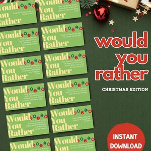 Christmas Would You Rather Questions Game for Family Funny Christmas ...