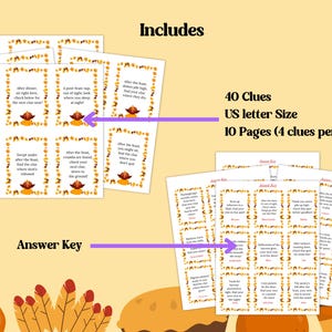 Thanksgiving Scavenger Hunt Clues Treasure Hunt Thanksgiving Theme for ...
