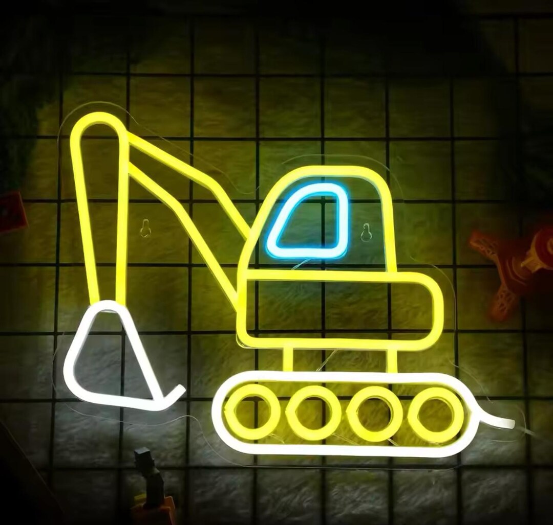 Digger Construction Worker Neon Light Gaming Room Neon Led Sign Bedroom ...