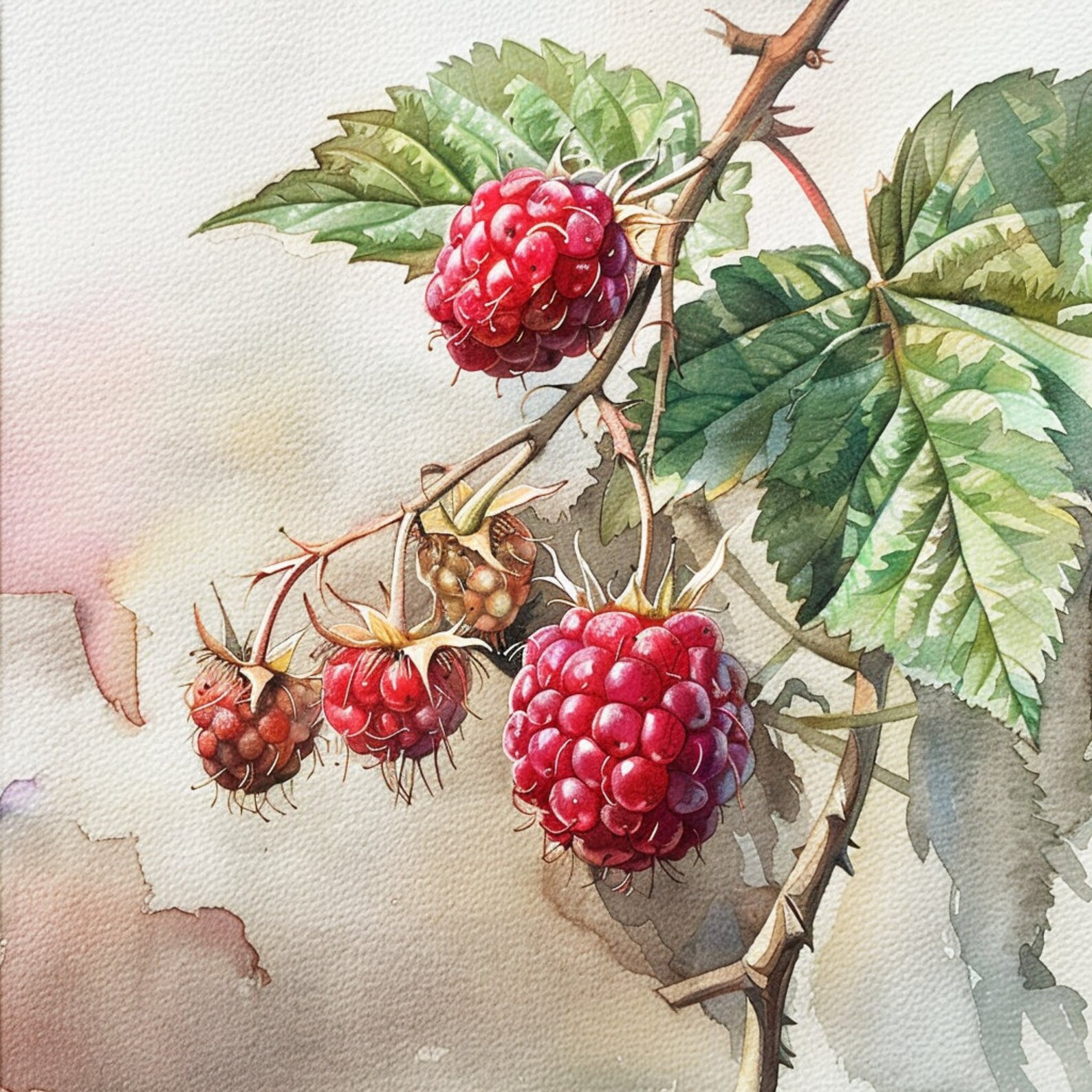 Raspberry Fruit Clipart, Raspberries Images, Watercolor Clip Art ...