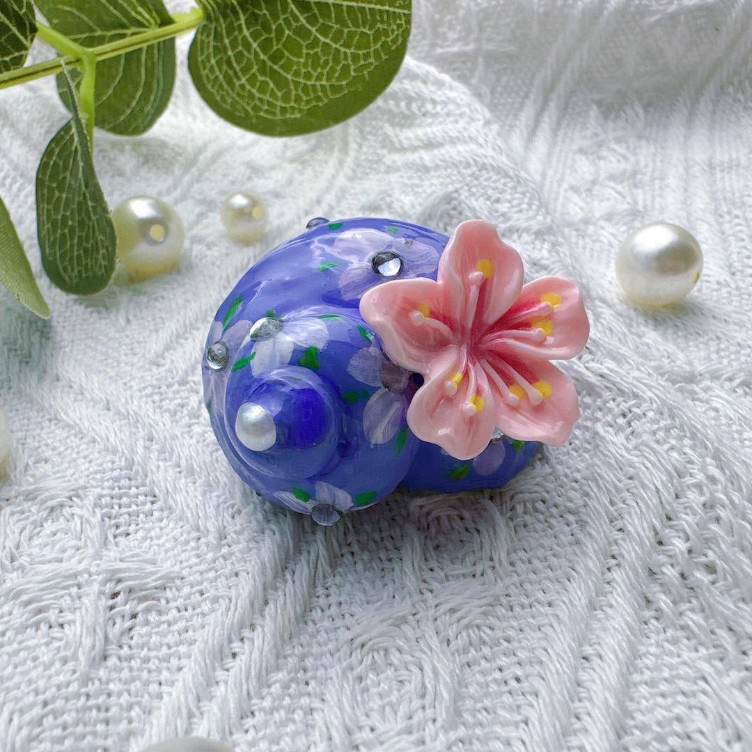 Hand Painted Pink Floral Hermit Crab Shell Handmade Shell Hermit Crab ...