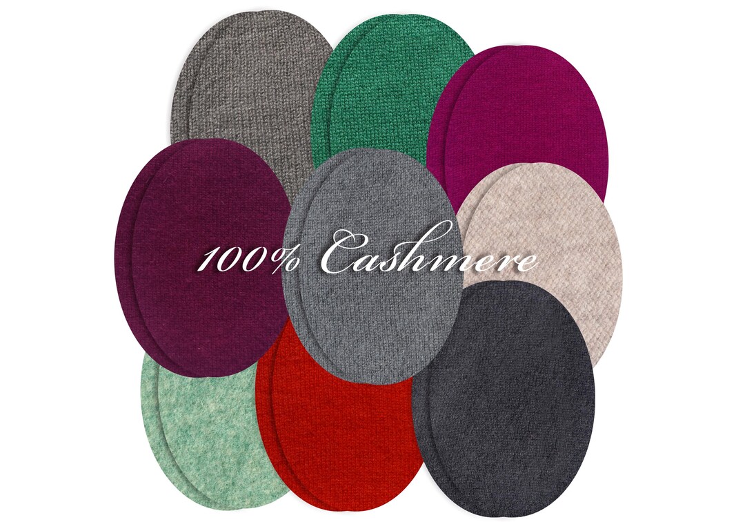 100% Cashmere Elbow Patches: Knit Sweater Repair, Sew-on Pair - Etsy