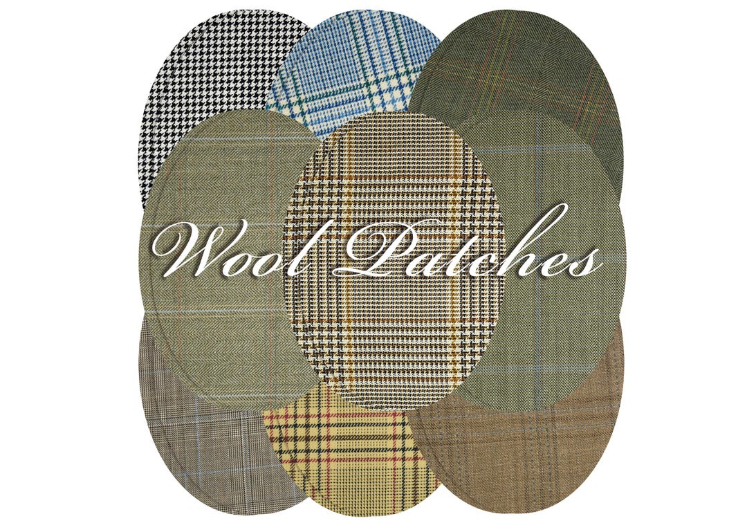 Wool Elbow Patches: Plaid & Houndstooth Sweater Repair (pair) - Etsy