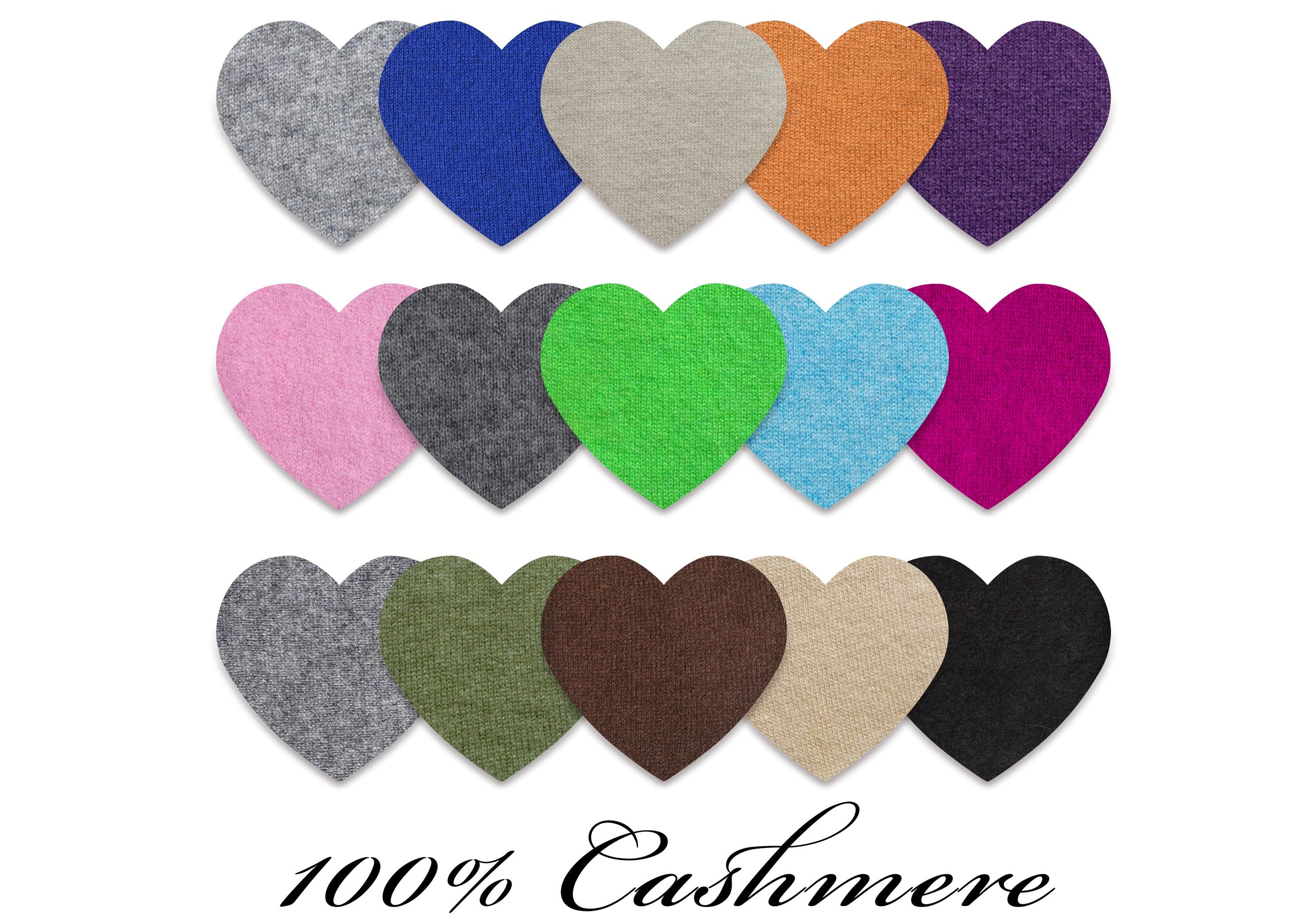 100% Cashmere Patches Sweater / Single Small Hearts Patches / Applique ...