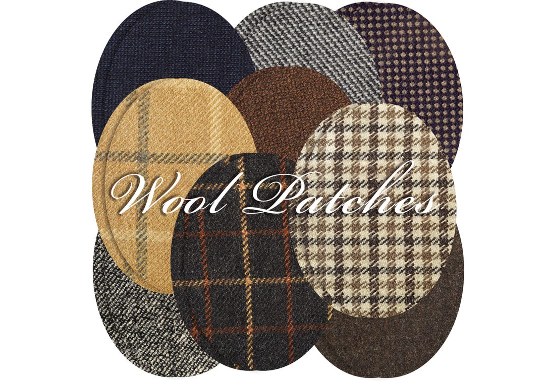Wool Elbow Patches: Sew-on Sweater Patches - Herringbone Pair - Etsy