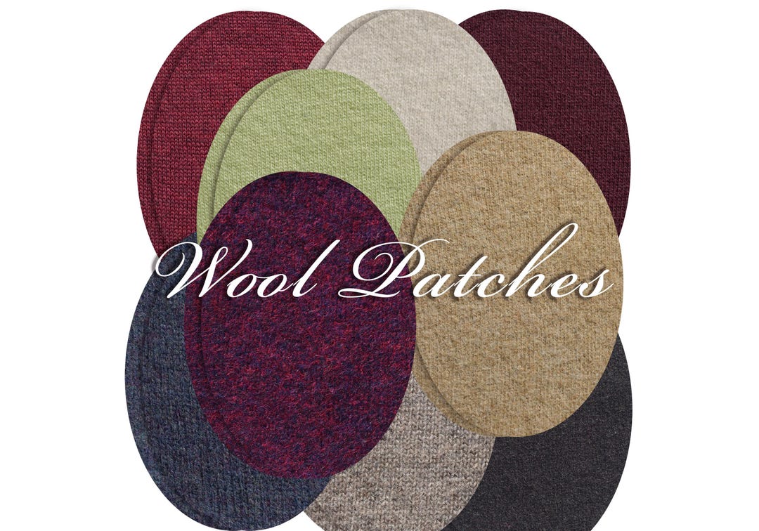 Wool Oval Elbow Patches / Pair of Wool Elbow Patches / Jumper Patches ...
