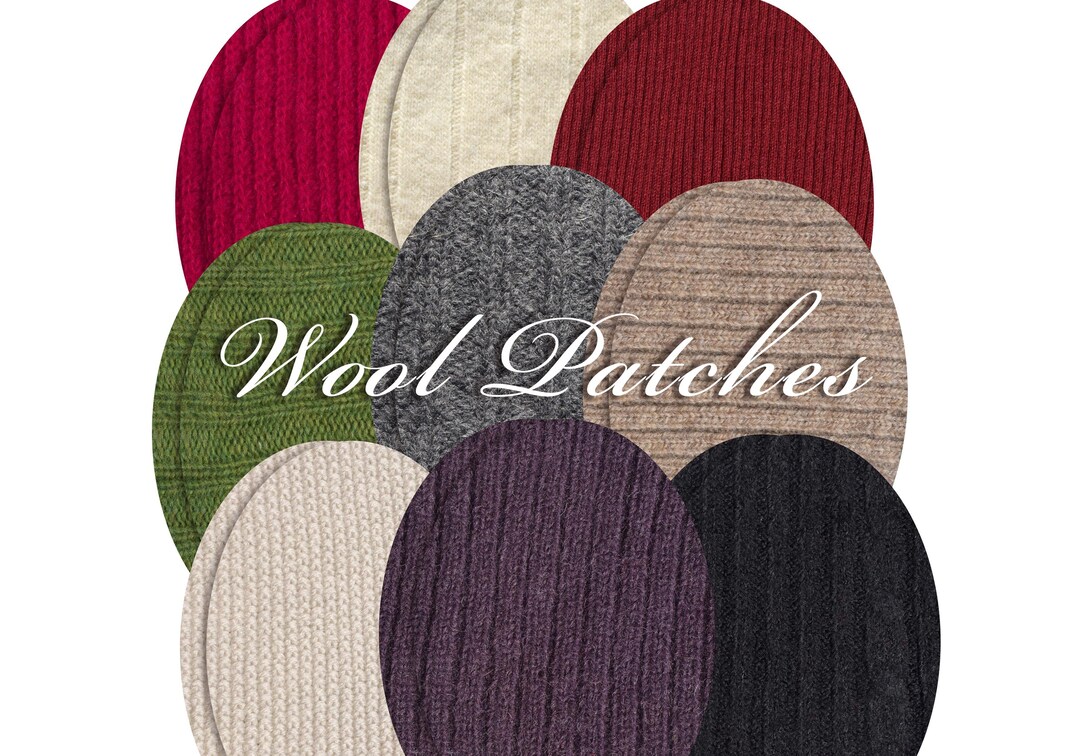 Wool Oval Elbow Patches / Pair of Wool Elbow Patches / Jumper Patches ...