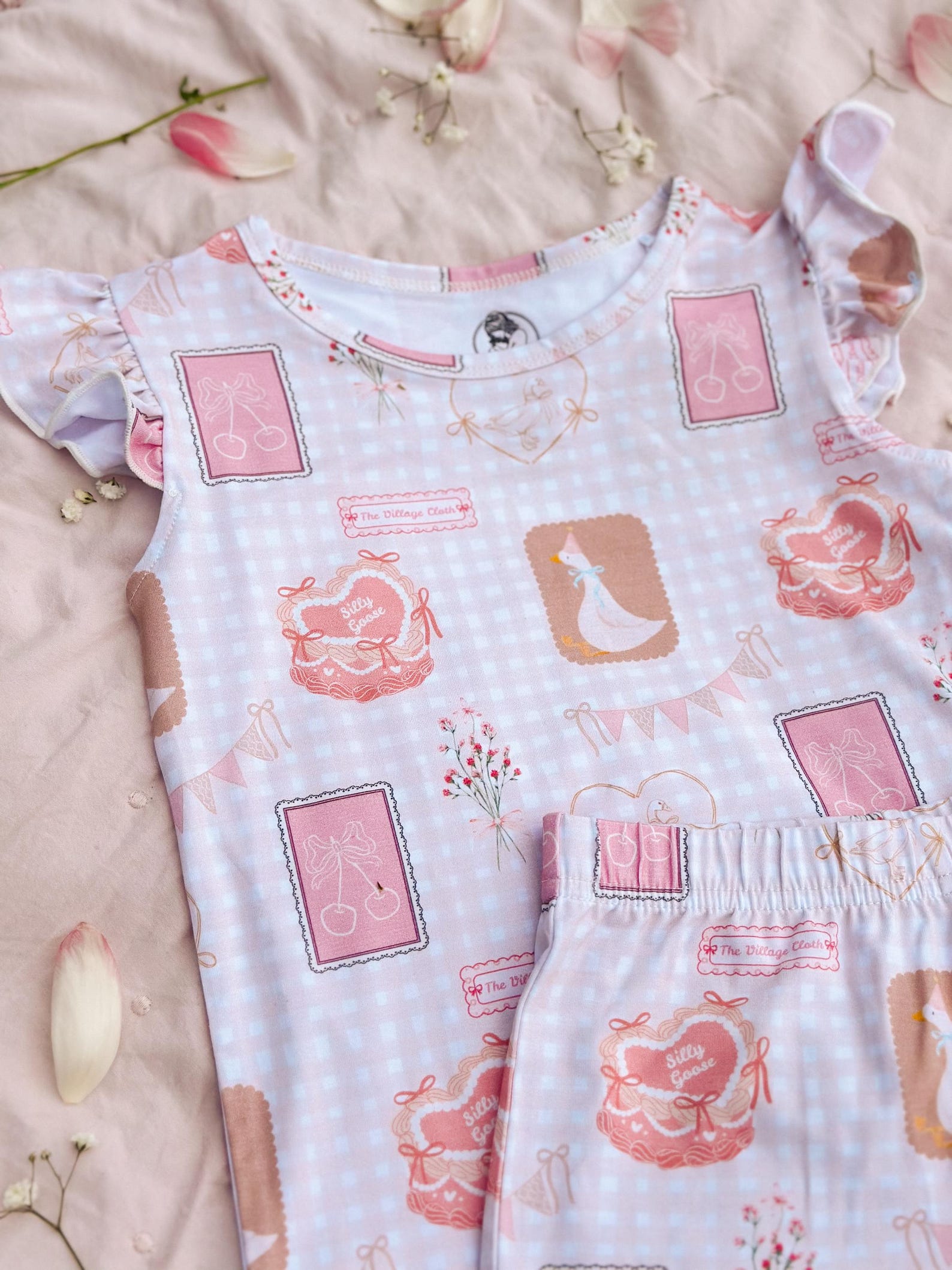 Bamboo Toddler Ruffle Summer Set: Silly Goose Print, Soft Viscose - Etsy